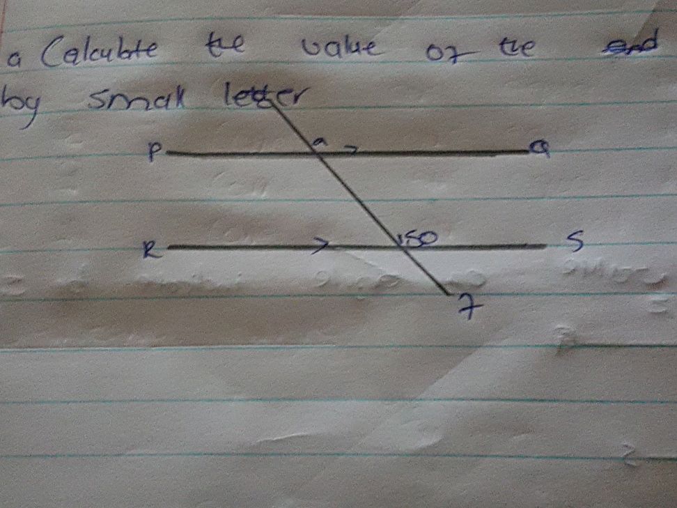Calculate the value of the angle 'a'. In the