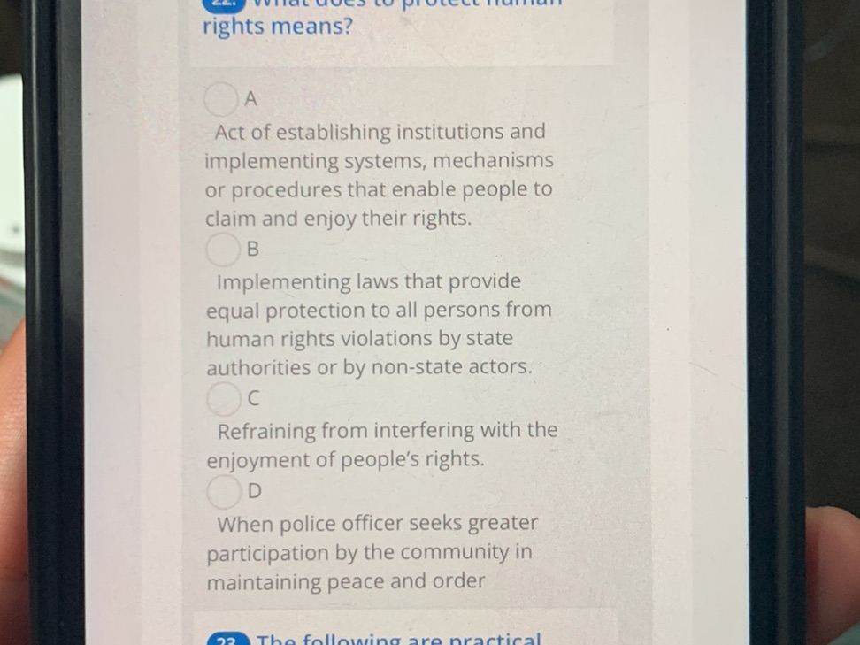 What does to protect human rights means? A