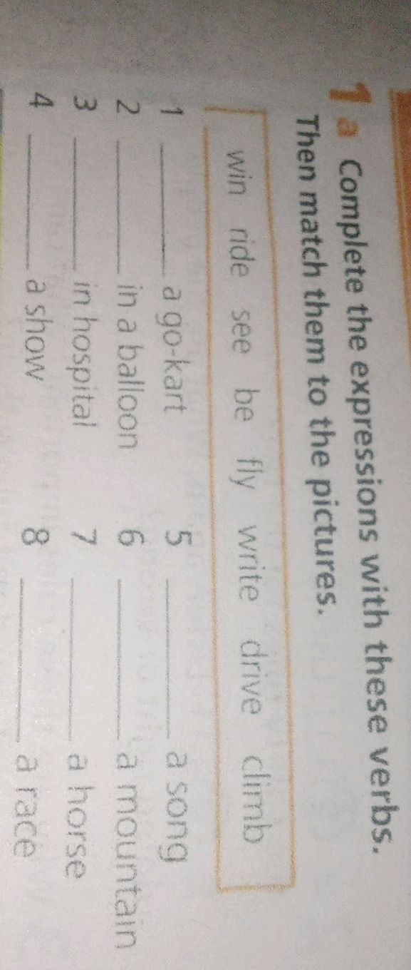 1 a Complete the expressions with these | StudyX