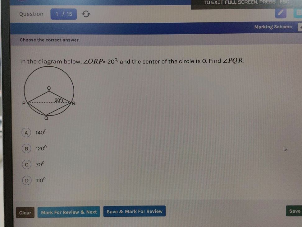 In the diagram below, $ ORP = 20^ $, and | StudyX