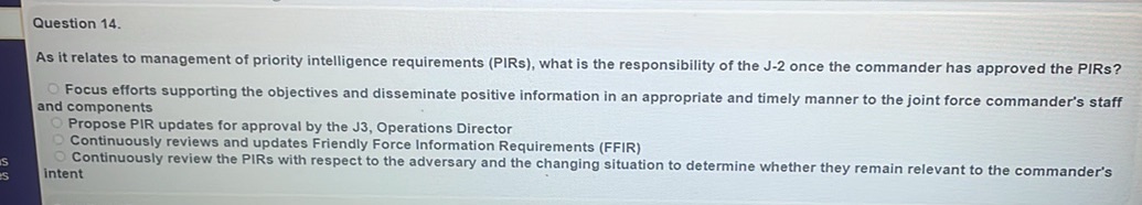 Question 14. As it relates to management of | StudyX