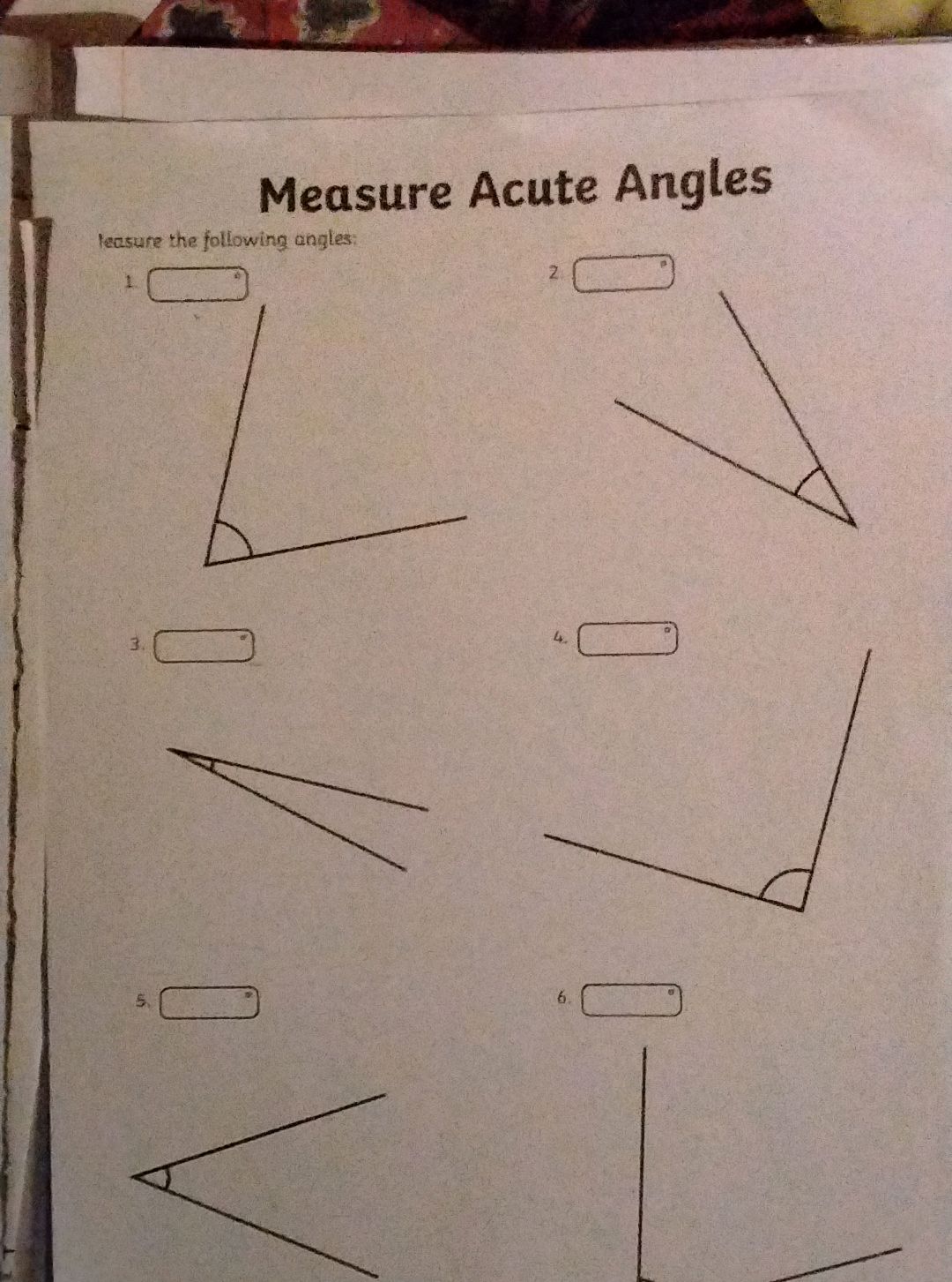 Measure Acute Angles leasure the following | StudyX