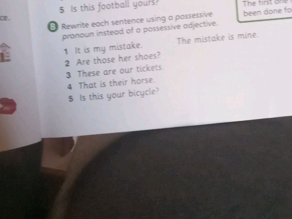 B Rewrite each sentence using a possessive | StudyX