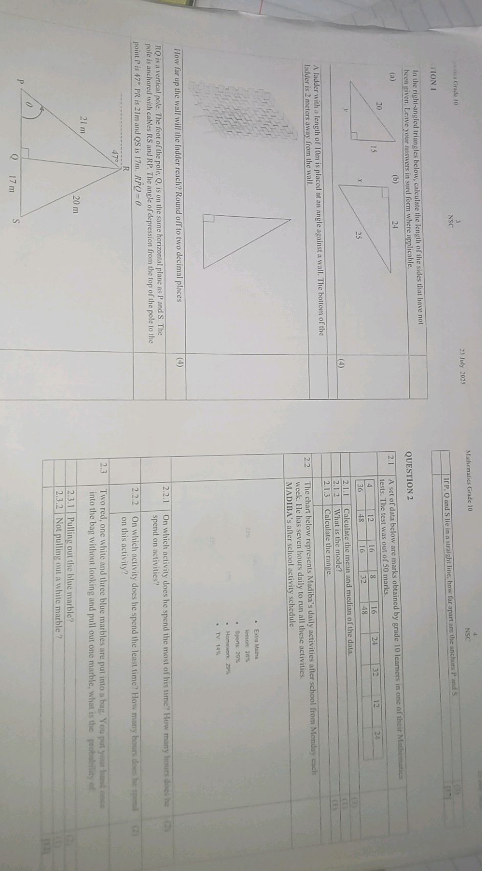 SECTION 1 In the right-angled triangles | StudyX