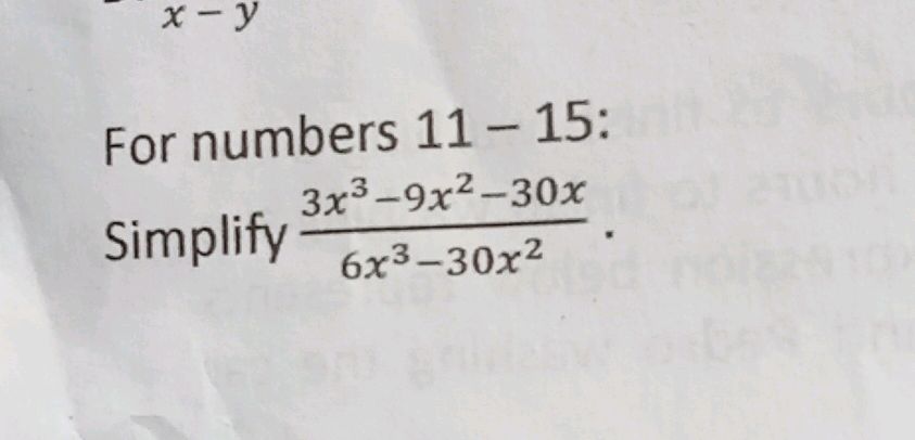 For numbers 11-15: Simplify