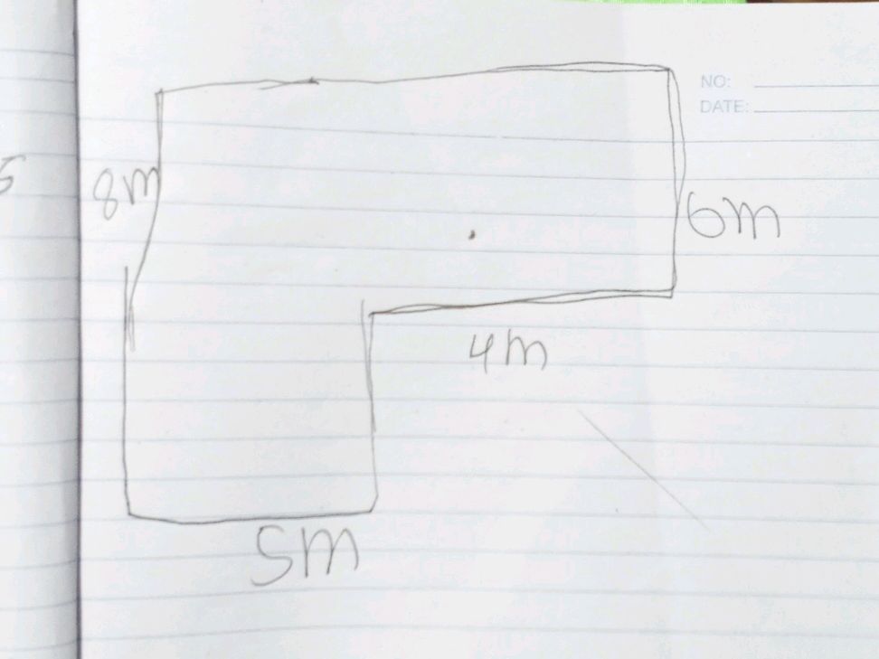The image shows a shape with the following | StudyX