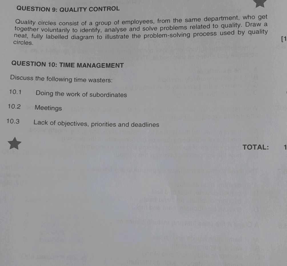 QUESTION 9: QUALITY CONTROL Quality circles | StudyX
