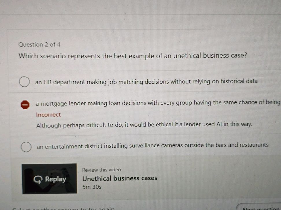 Question 2 of 4 Which scenario represents | StudyX