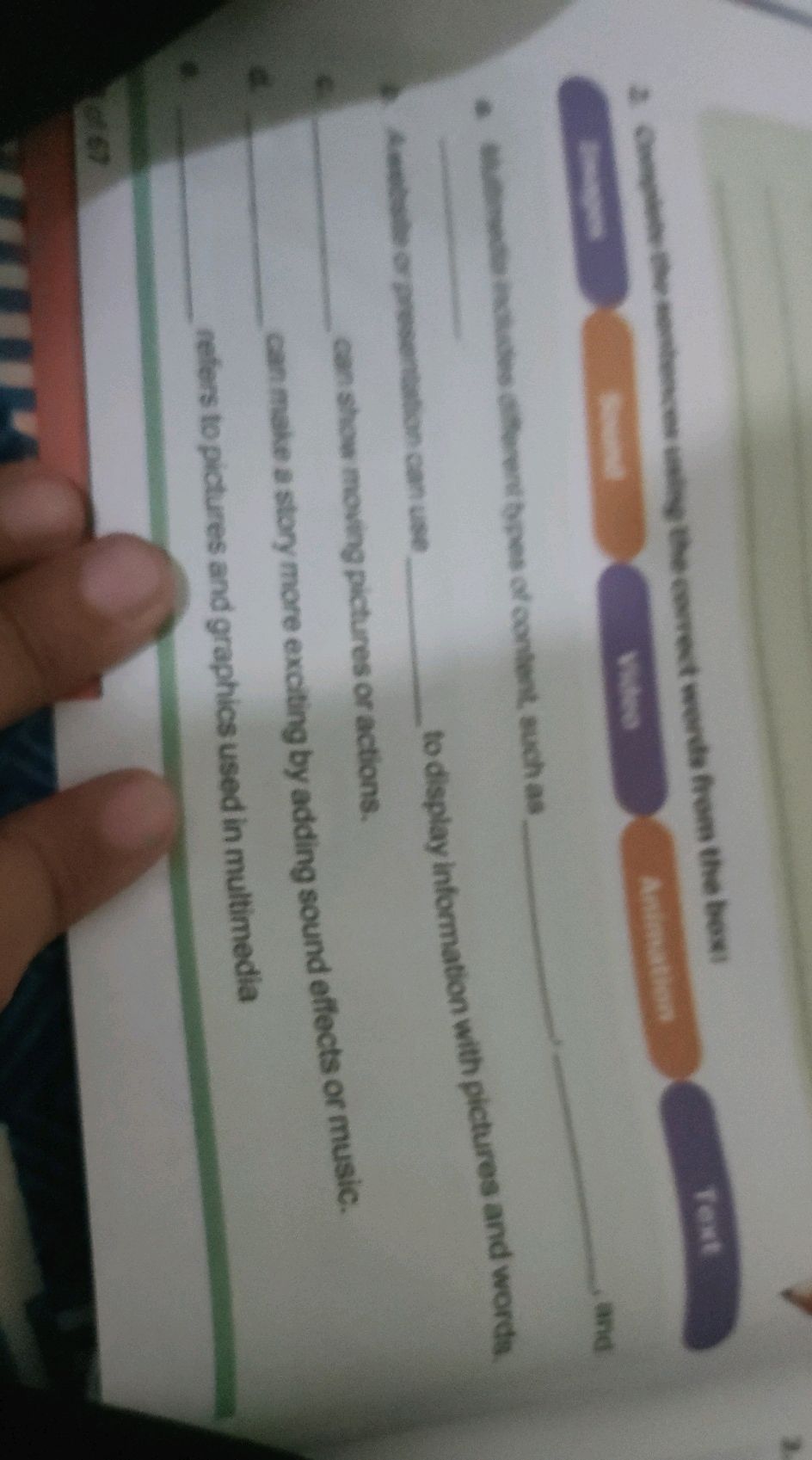 2. Complete the sentences using the correct | StudyX