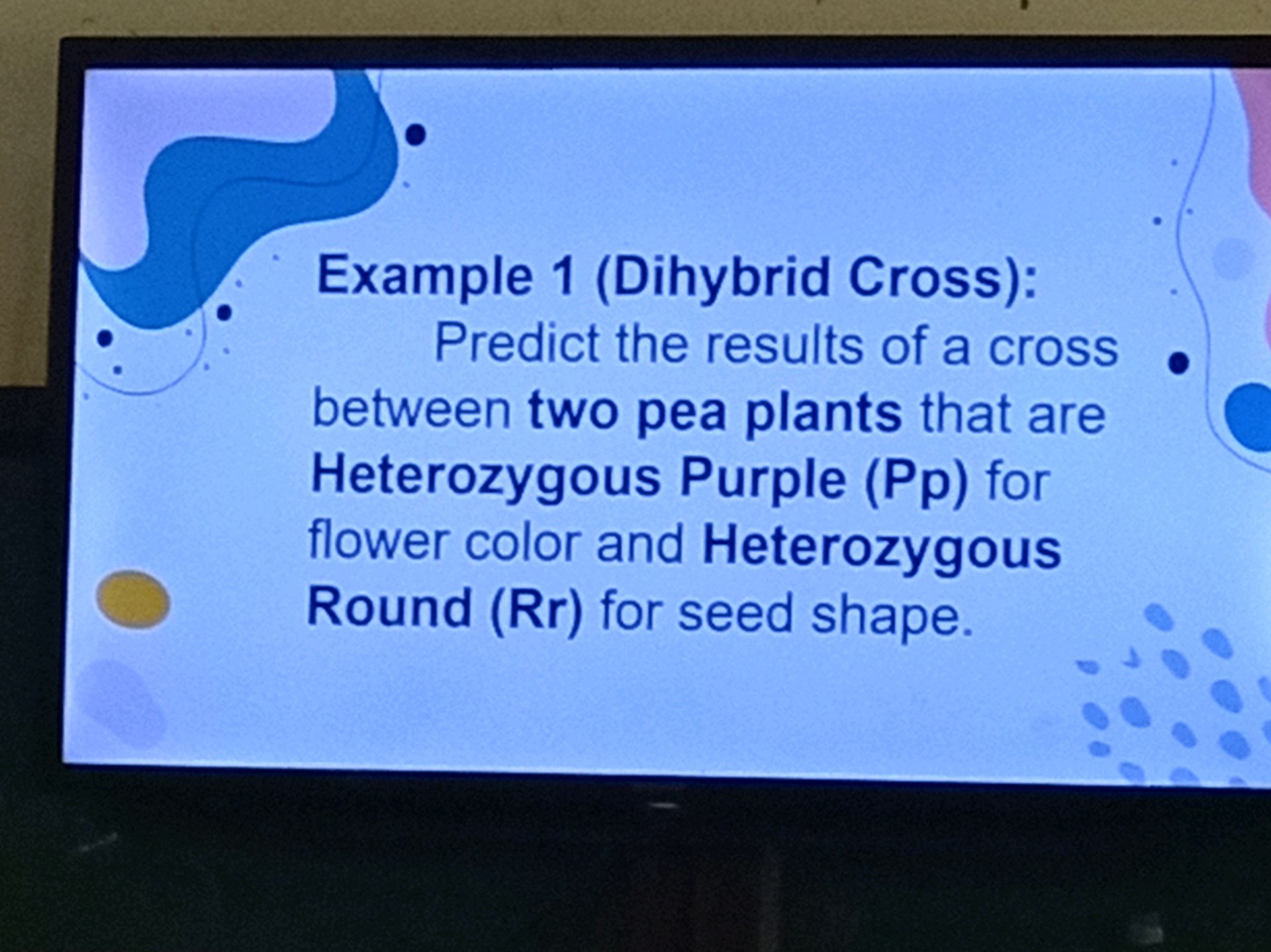 Example 1 (Dihybrid Cross): Predict the