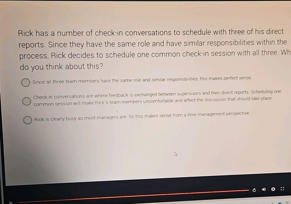 Rick has a number of check-in conversations | StudyX