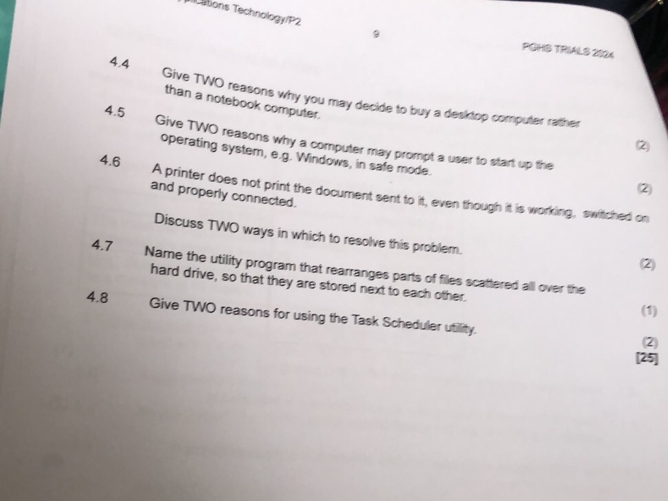 4.4 Give TWO reasons why you may decide to | StudyX