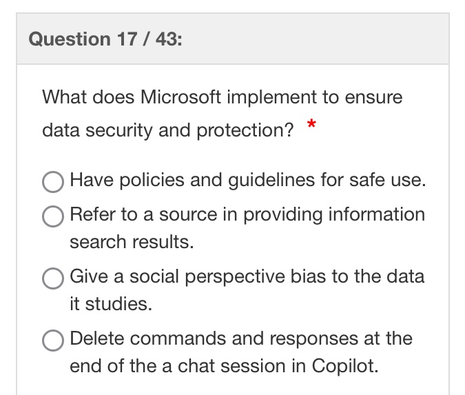 What does Microsoft implement to ensure data | StudyX