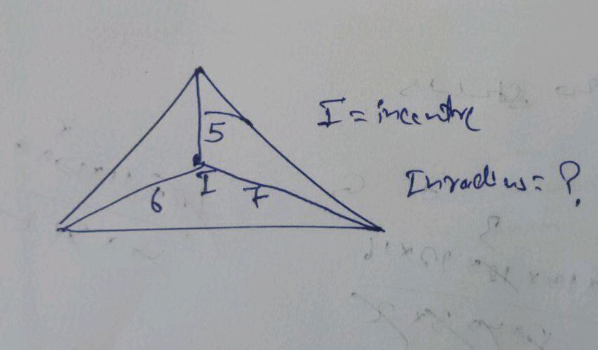 Inradius of a Triangle | StudyX