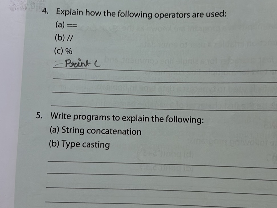 4. Explain how the following operators are | StudyX
