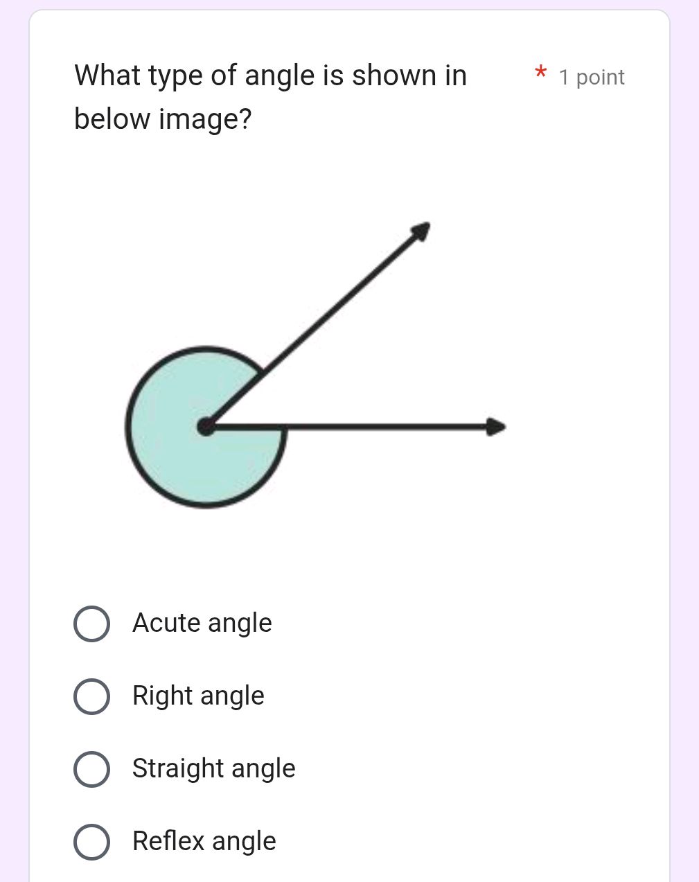 What type of angle is shown in below image?