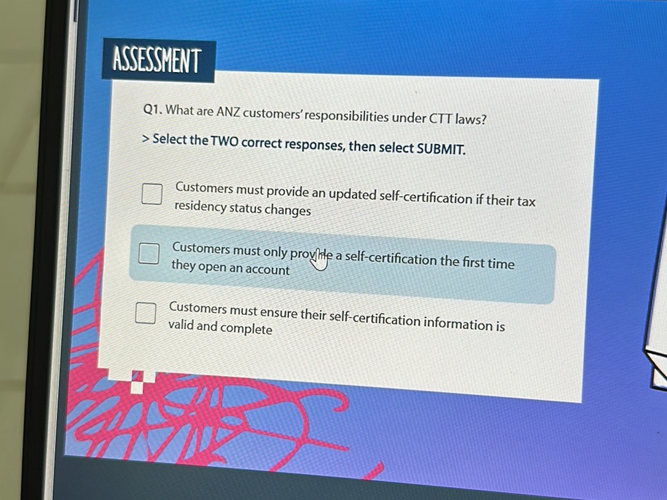 Q1. What are ANZ customers' responsibilities