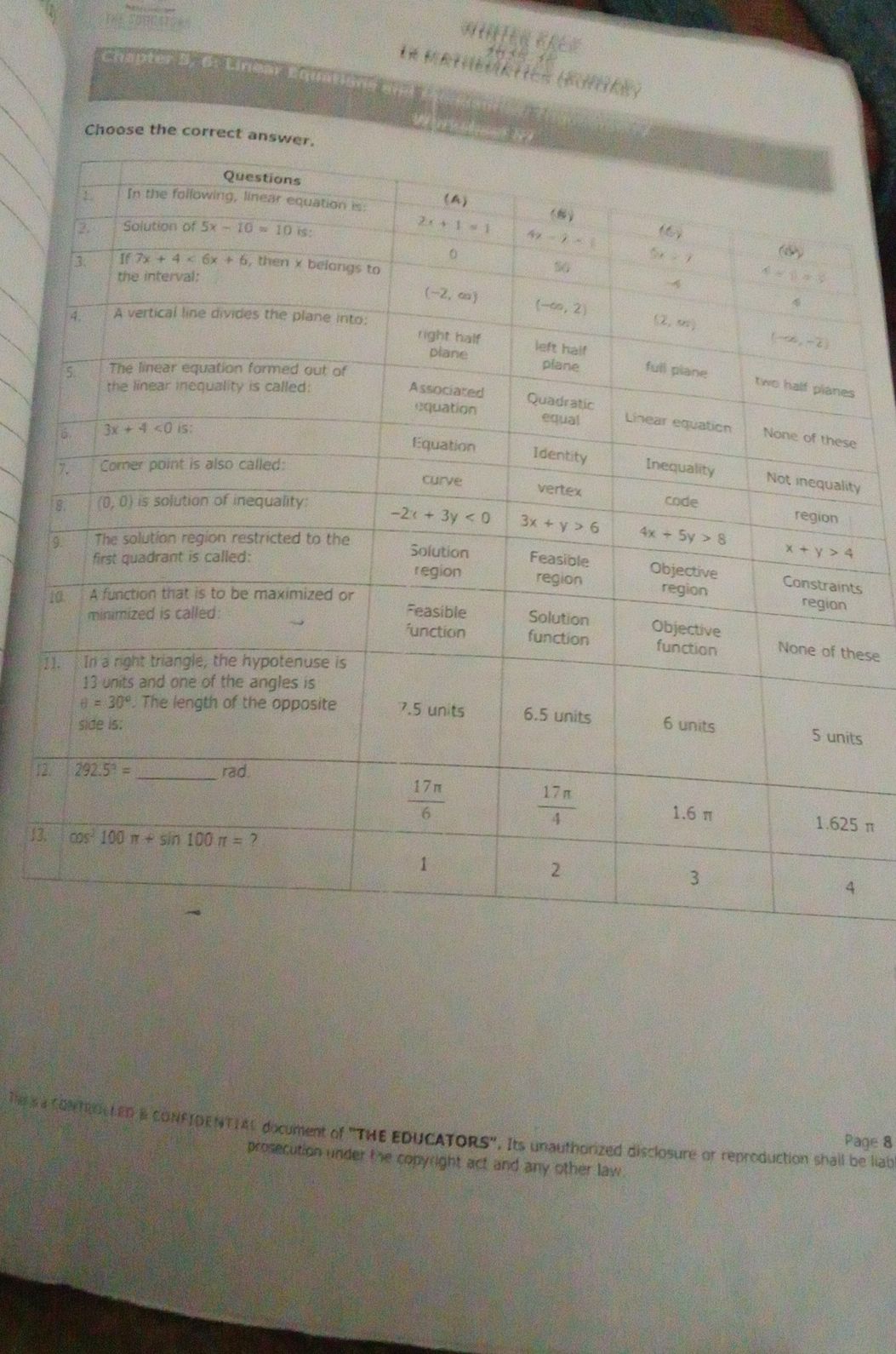 Choose the correct answer. | Questions | StudyX