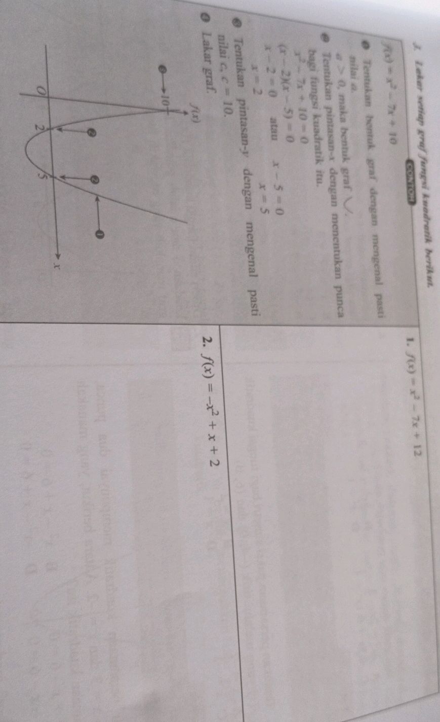 3. Lakar setiap graf fungsi kuadratik | StudyX