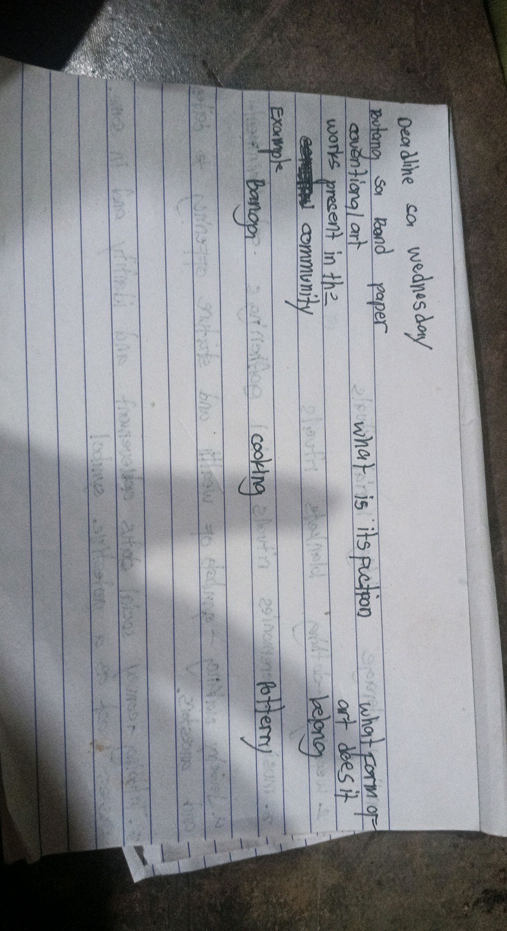 Deadline sa wednesday Butang sa Rand paper | StudyX