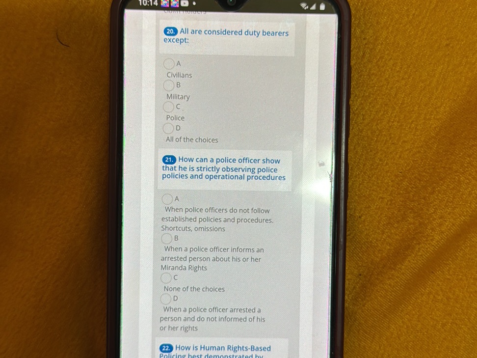 20. All are considered duty bearers except: | StudyX