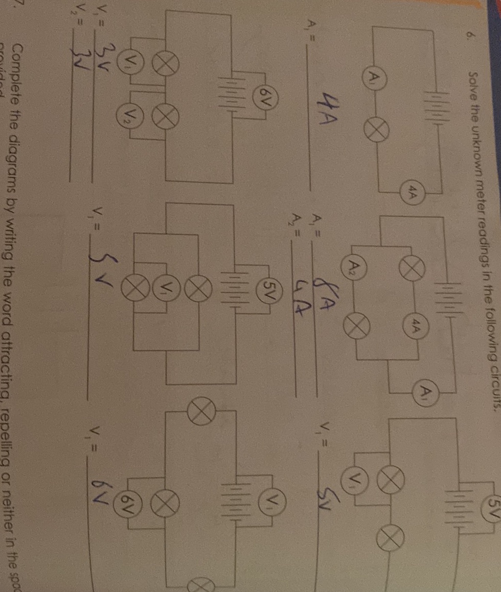 6. Solve the unknown meter readings in the | StudyX