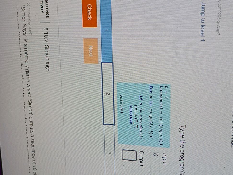 ```python n = 3 threshold = int(input()) for | StudyX