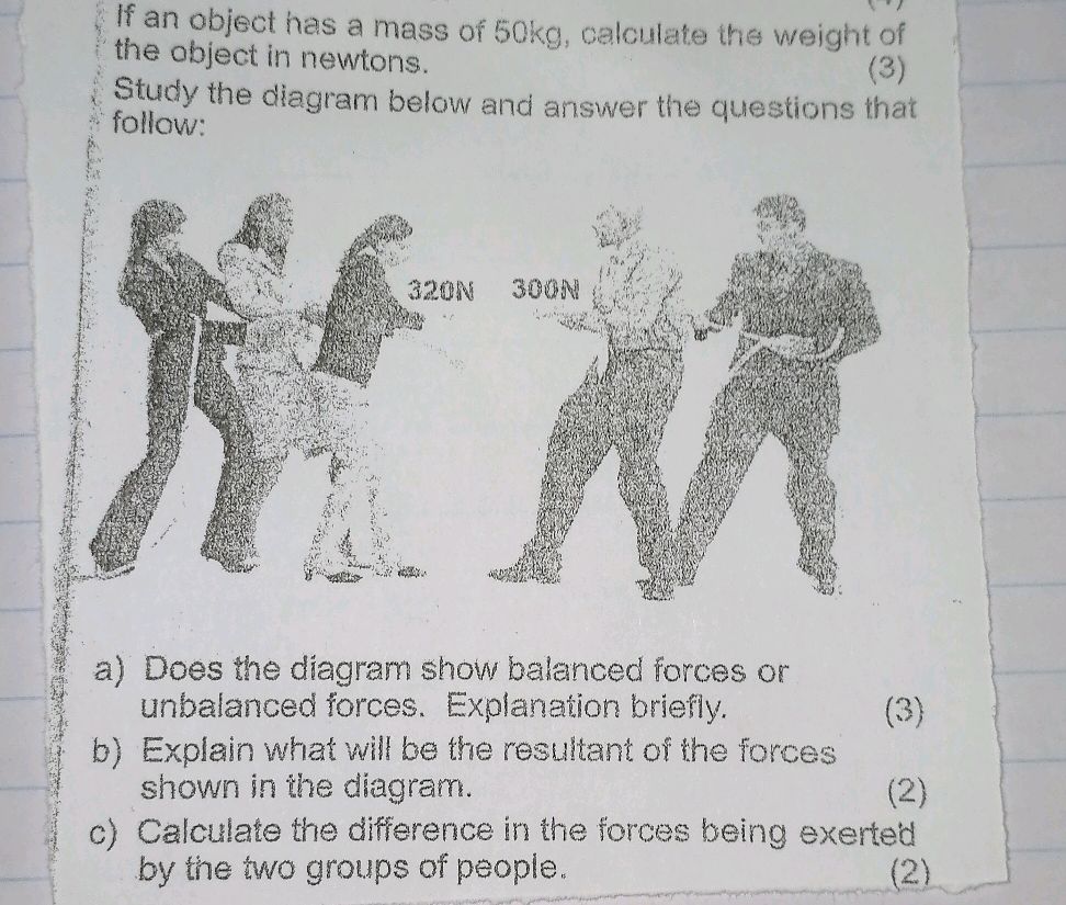 If an object has a mass of 50kg, calculate | StudyX