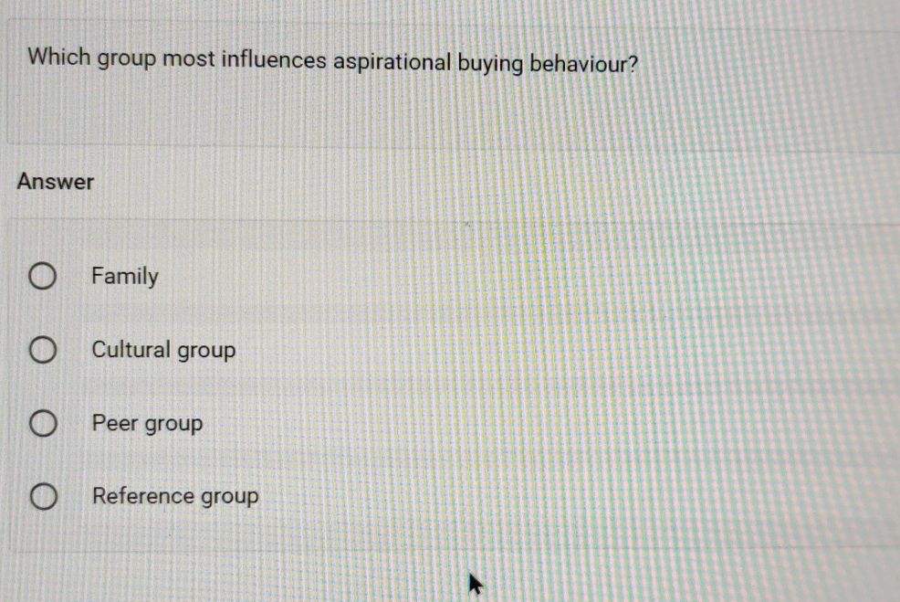 Which group most influences aspirational