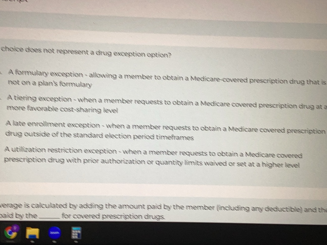 Which choice does not represent a drug | StudyX