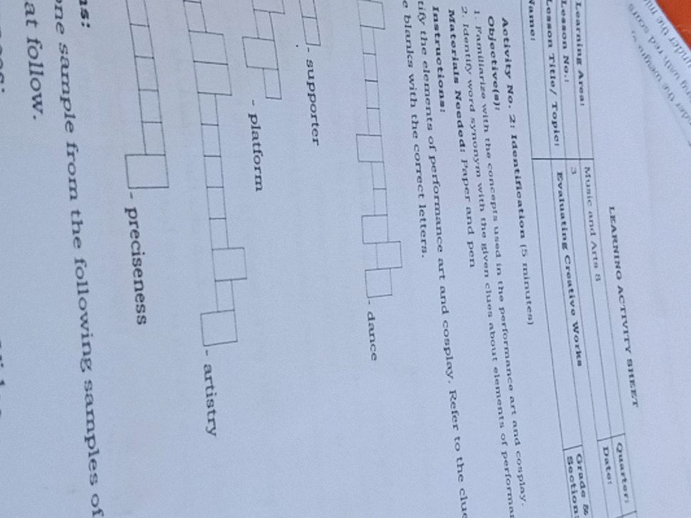 Instructions: Identify the elements of | StudyX