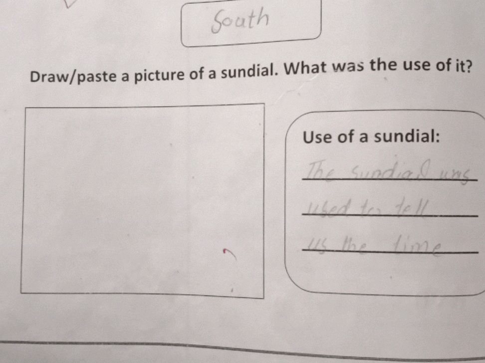 Draw/paste a picture of a sundial. What was | StudyX