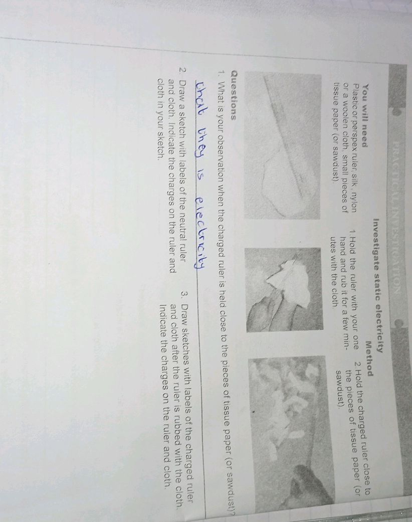 1. What is your observation when the charged | StudyX