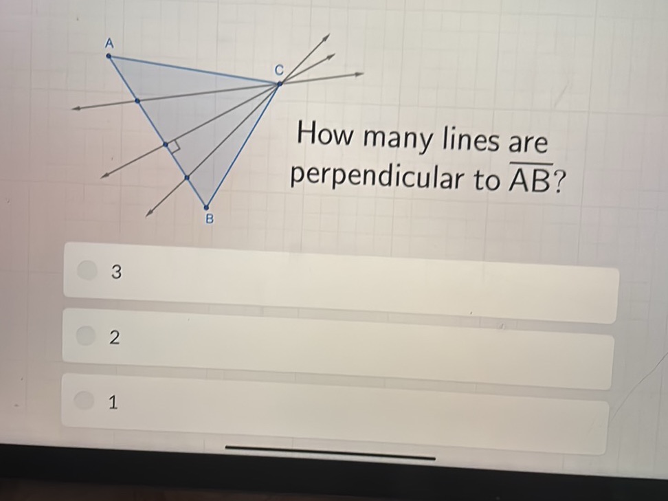 How many lines are perpendicular to $ {AB}$?