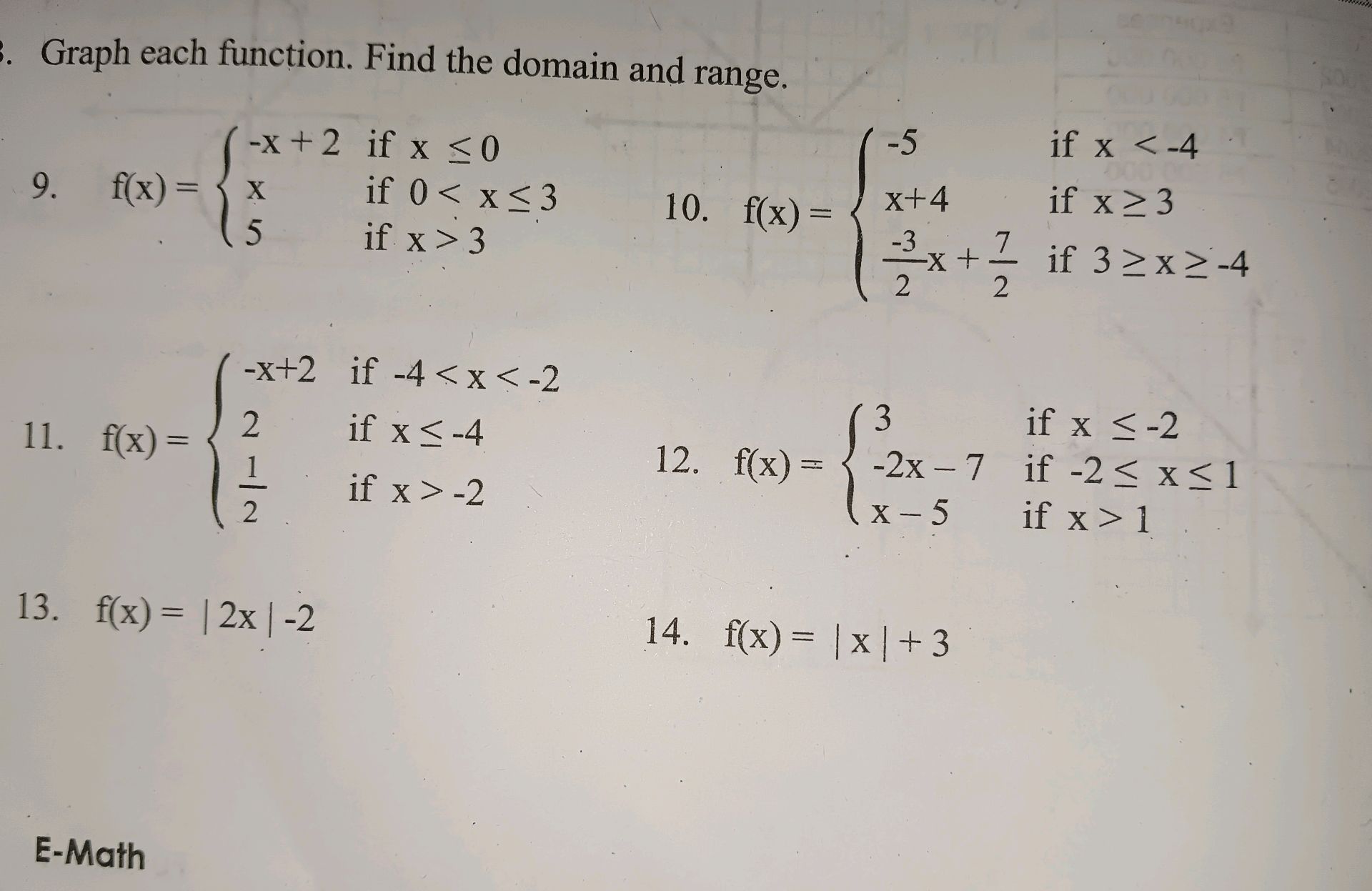 8. Graph each function. Find the domain and | StudyX