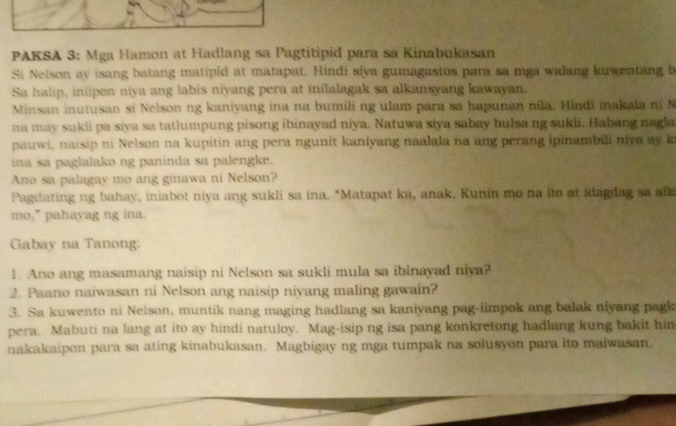 PAKSA 3: Mga Hamon at Hadlang sa Pagtitipid | StudyX