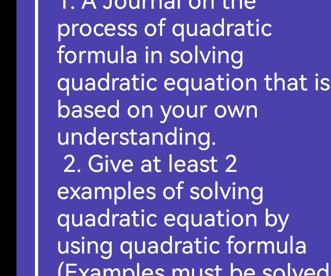 1. A Journal on the process of quadratic | StudyX