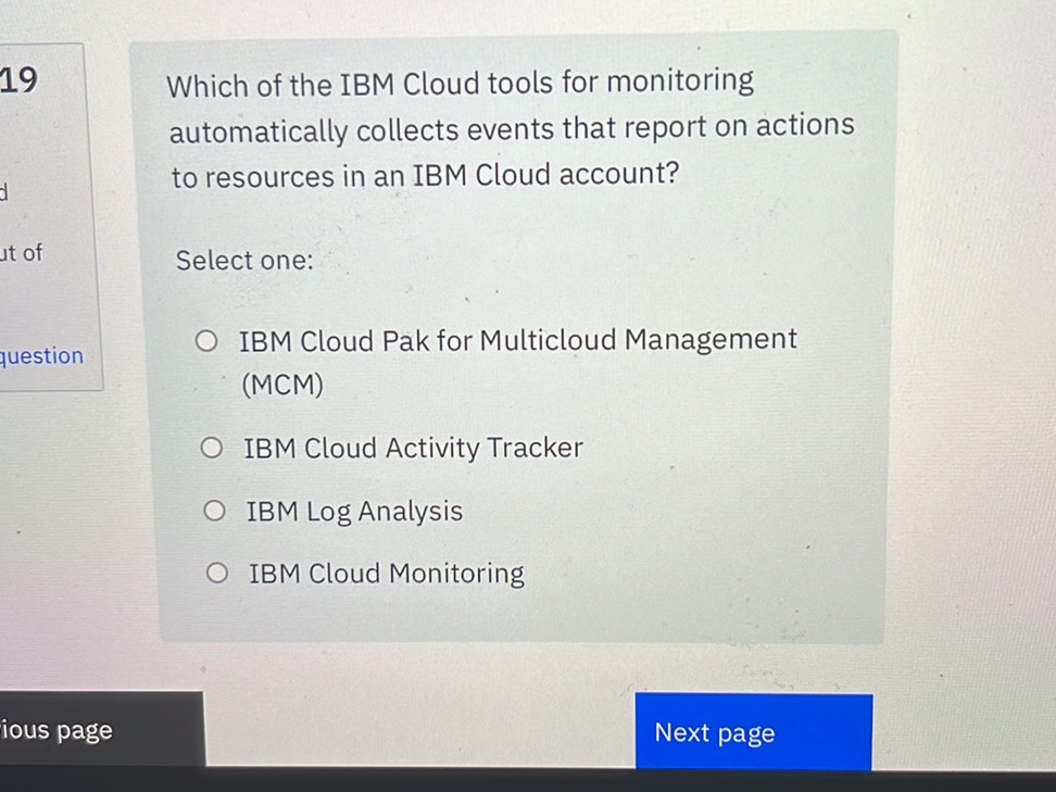 Which of the IBM Cloud tools for monitoring | StudyX