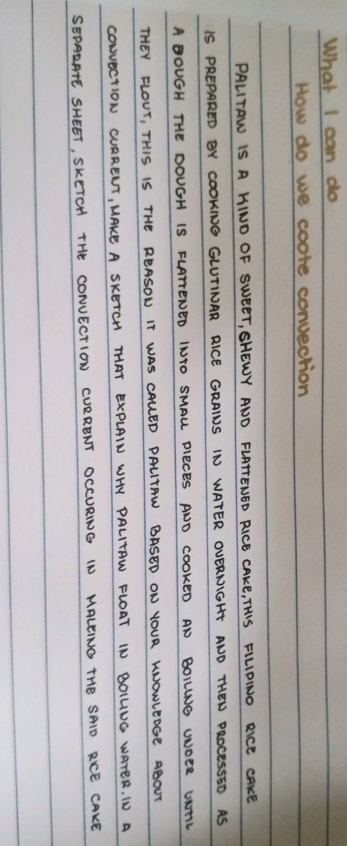 How do we cook convection? PALITAW IS A KIND