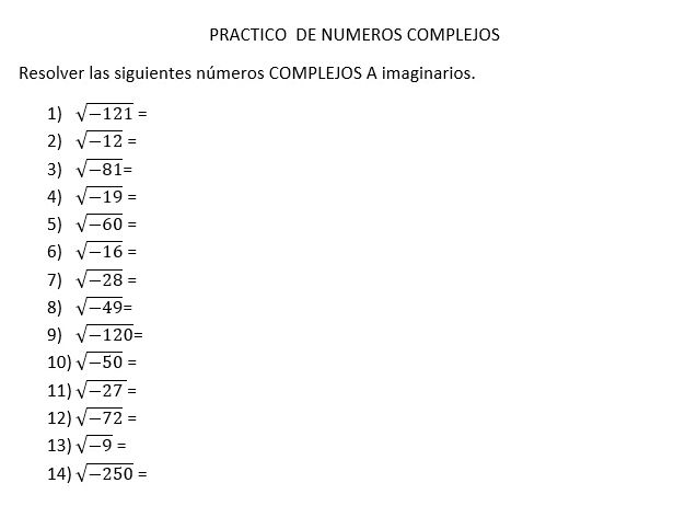 Resolver las siguientes números COMPLEJOS A | StudyX