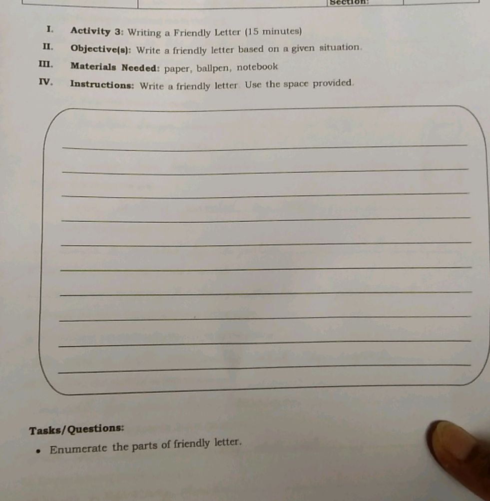 Tasks/Questions: * Enumerate the parts of | StudyX