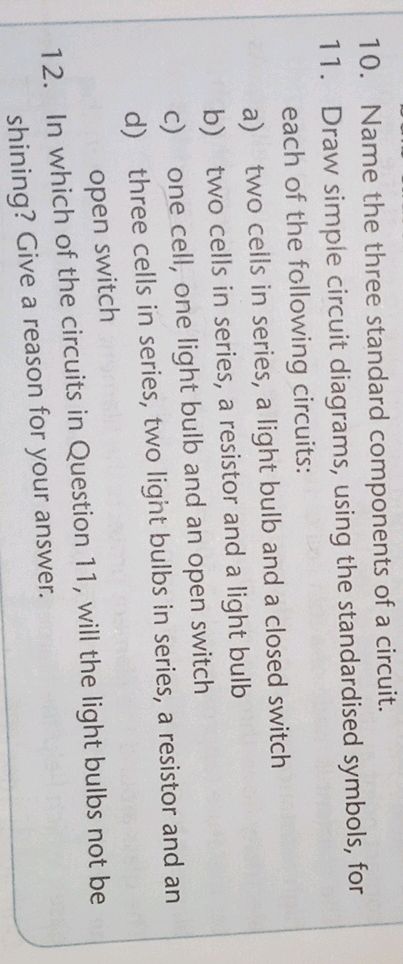 10. Name the three standard components of a | StudyX