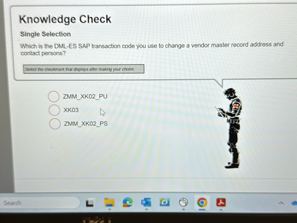 Which is the DML-ES SAP transaction code you | StudyX