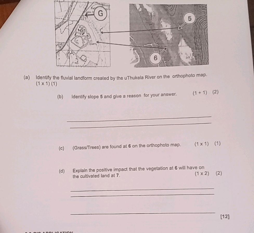 (a) Identify the fluvial landform created by | StudyX