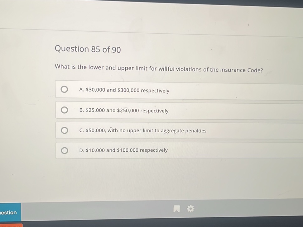 What is the lower and upper limit for
