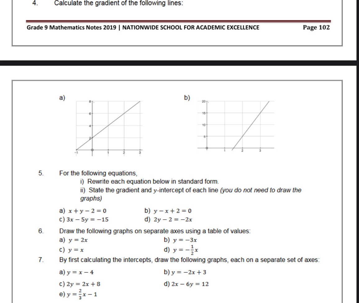 4. Calculate the gradient of the following | StudyX