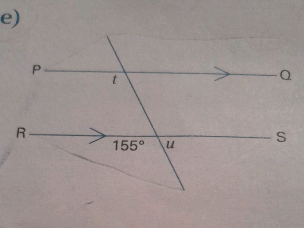 In the diagram, lines PQ and RS are | StudyX