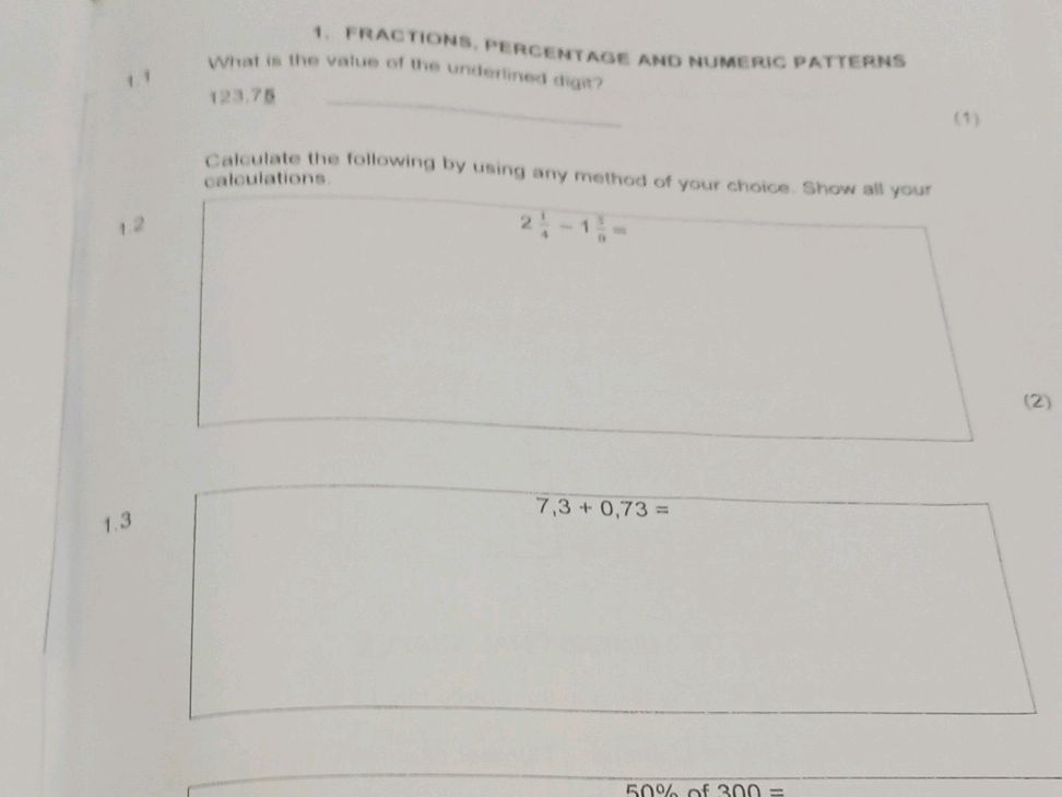1. FRACTIONS, PERCENTAGE AND NUMERIC | StudyX