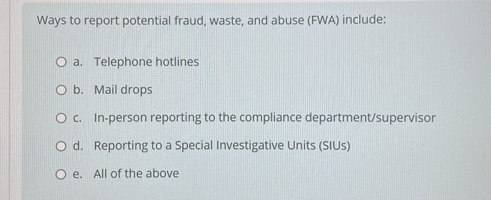 Ways to report potential fraud, waste, and
