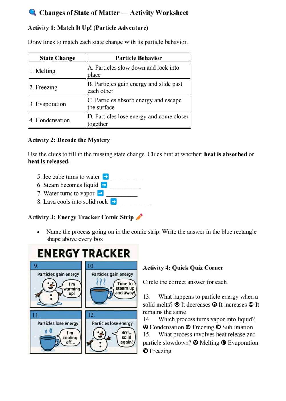 Activity 1: Match It Up! (Particle | StudyX